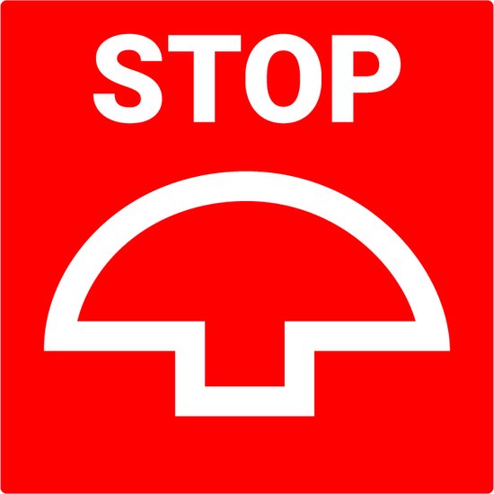 Stop de machine sticker 100 x 100 mm | bol