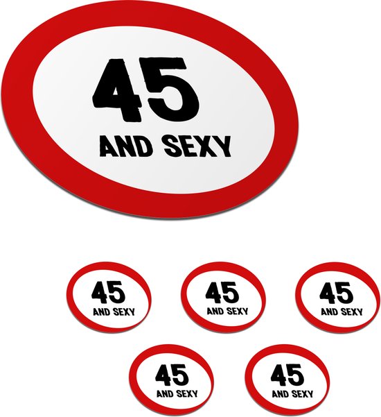 Onderzetters voor glazen - Rond - Jubileum - 45 Jaar - Simpel - 10x10 cm -... | bol