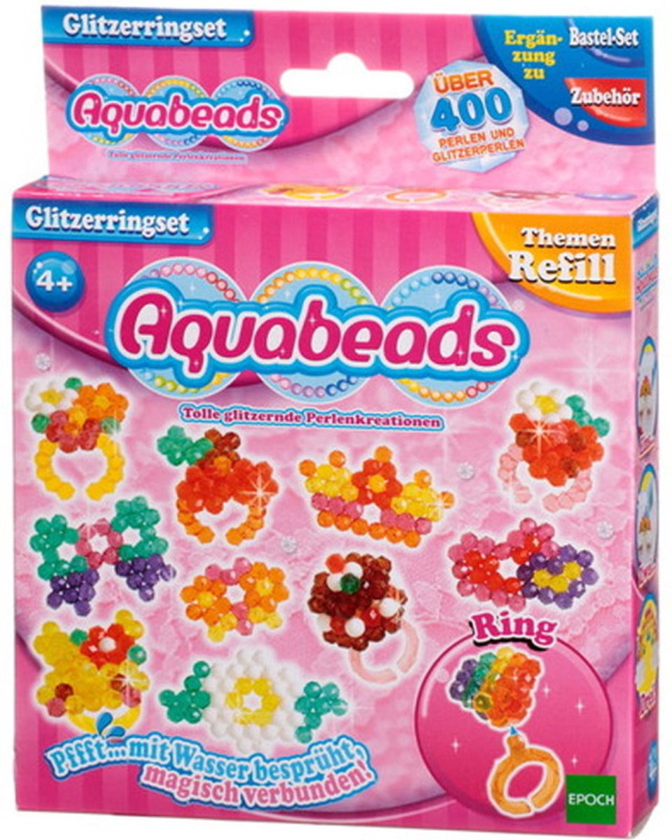 Aquabeads - Glitterring Knutsel Set - Kinderen - 400 Parels - Ringen | bol