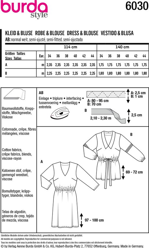 Burda Naaipatroon 6030 - Jurk en blouse | bol