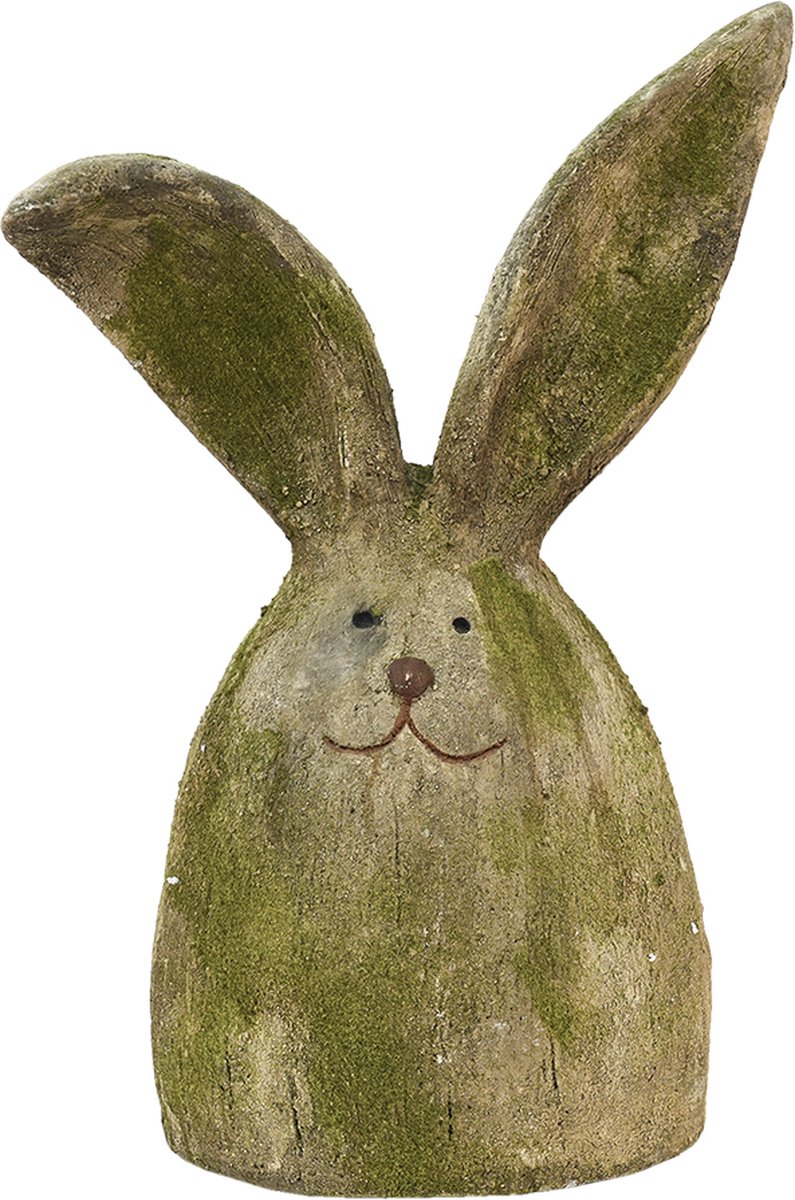 Clayre & Eef Beeld Konijn 53 cm Beige Groen Steen Decoratief Figuur ...