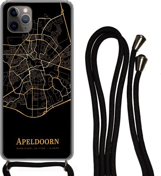 Coque avec cordon iPhone 11 Pro Max - Apeldoorn - Carte - Or ...
