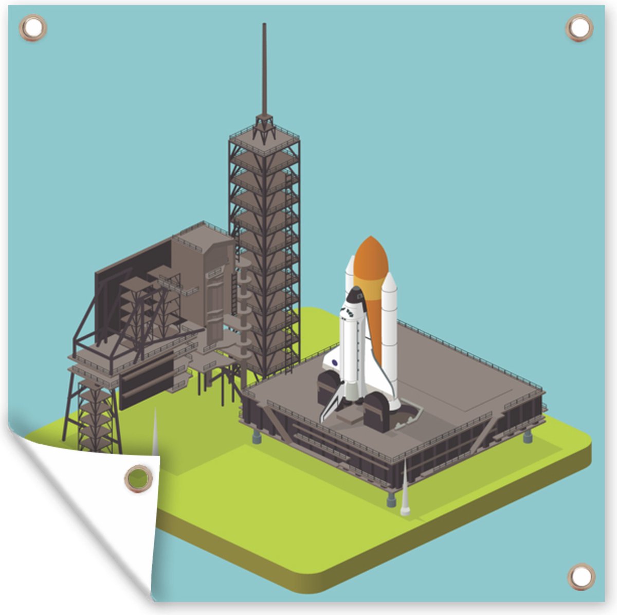 Tuinposters een space shuttle lancering - 50x50 cm | bol.com