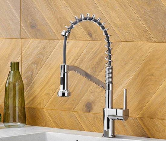 Keukenkraan met uittrekbare sproeikop CHROOM Mesura OMNITAIR | bol