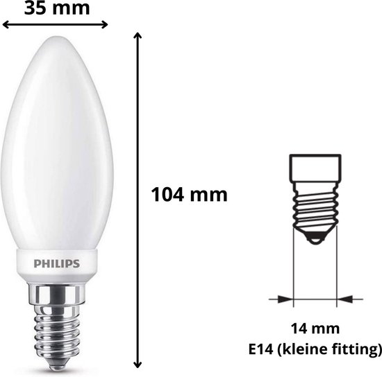 Philips WarmGlow LED Kaarslampen E14 - Dimbaar naar extra warm wit - 6W/40W - 8 LED... | bol.com