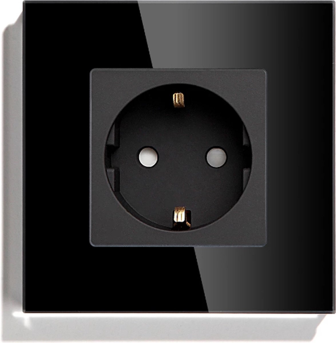 Stopcontact Set Zwart - Wandcontactdoos - Kristal Spiegelglas - 3 ...