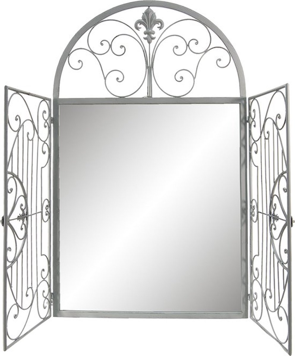 Wandspiegel 61*3*103 cm Grijs Ijzer, Glas Krullen Grote Spiegel Muur ...