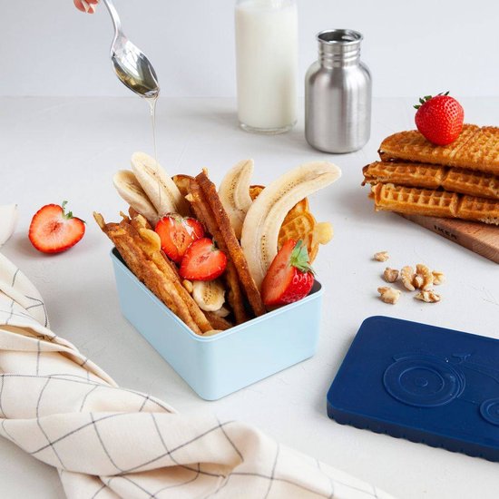 Lunchbox brooddoos tractor navy blauw Blafre | bol.com