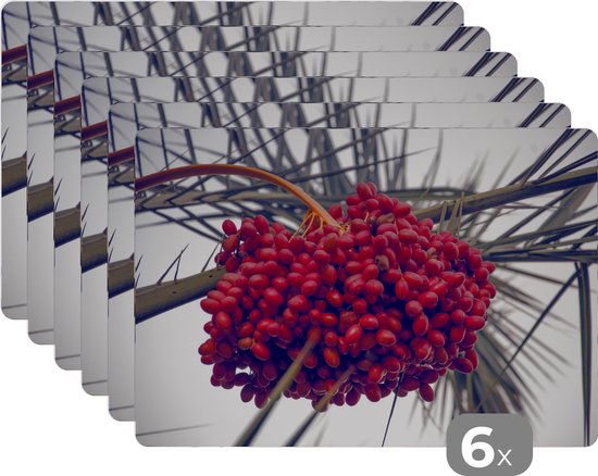 Placemat - Rijpe dadels aan een dadelboom - 45x30 cm - 6 stuks | bol