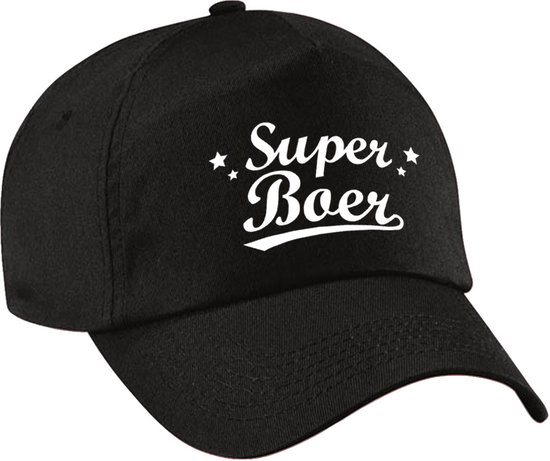 Super boer cadeau pet / baseball cap zwart voor dames en volwassenen ...