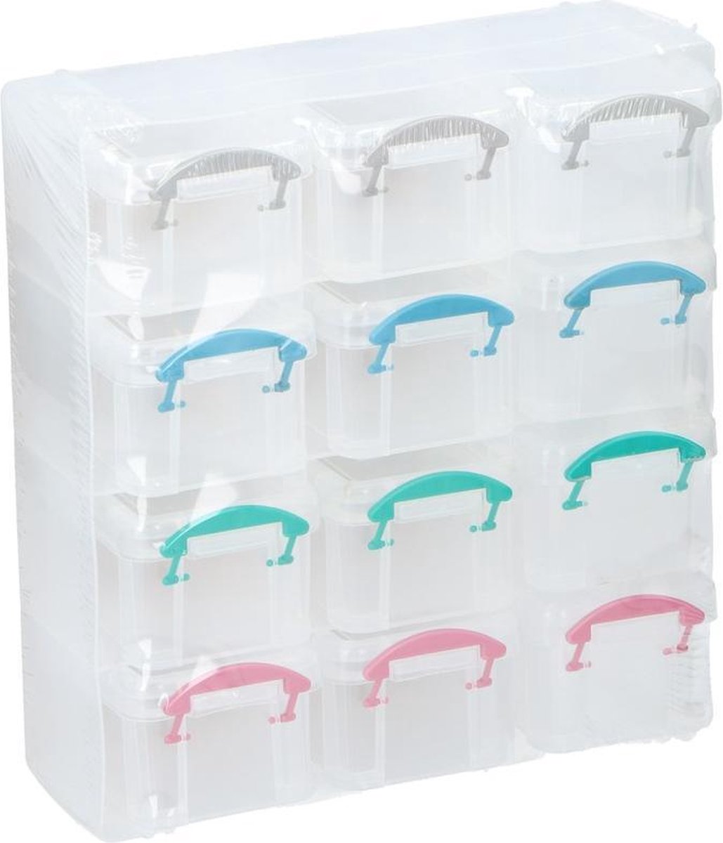 3x Boîte Hobby / Boîte de tri 12 compartiments 20 x 22 cm - Rangement ...