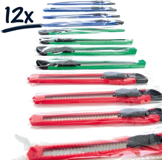 Set van 12 Cuttermessen – Mesje 80x9x0,4 mm – Ideaal voor Snijden en ...