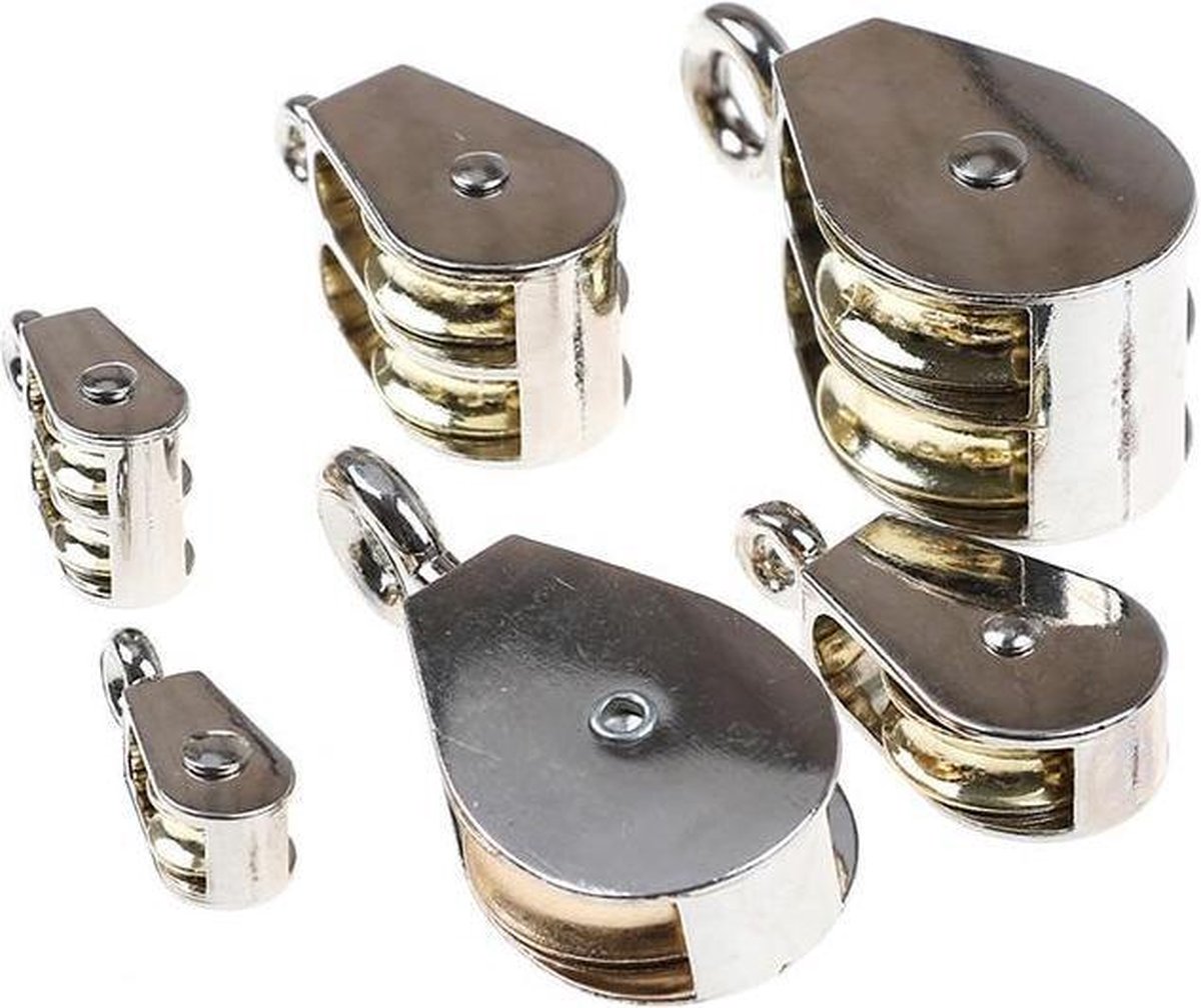 Metalen schijf zinklegering vaste katrol, kroonblok en takel hijswiel ...