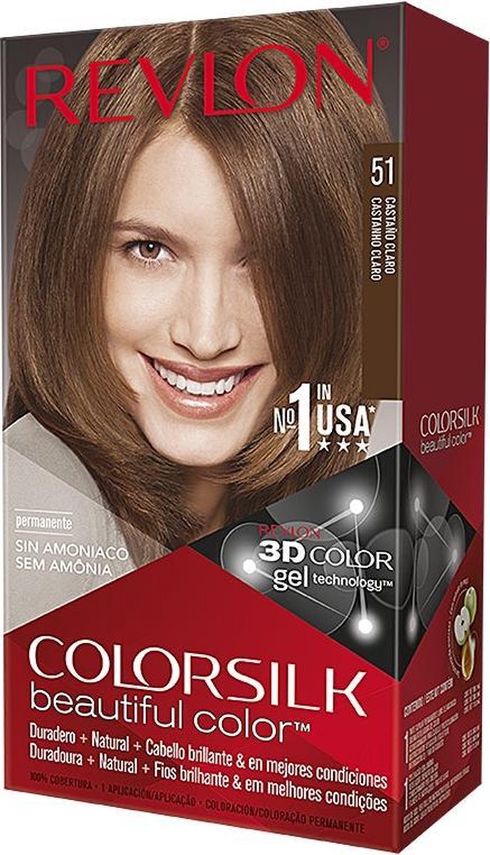 Haarkleur Zonder Ammoniak Colorsilk Revlon Lichtbruin | bol.com