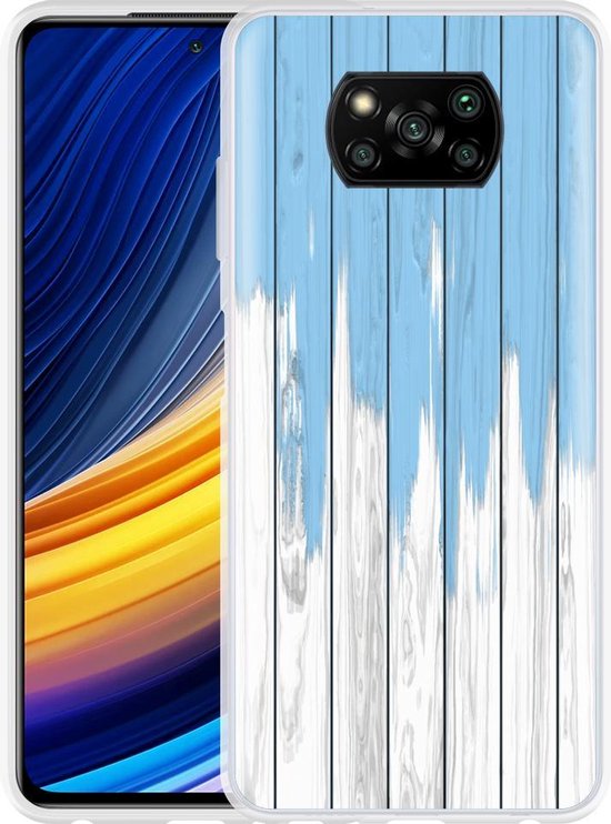 Xiaomi Poco X3 Pro Hoesje Dripping blue paint - Designed by Cazy | bol