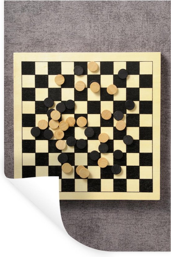 Muurstickers - Dambord vol damstenen - 80x120 cm - Plakfolie | bol