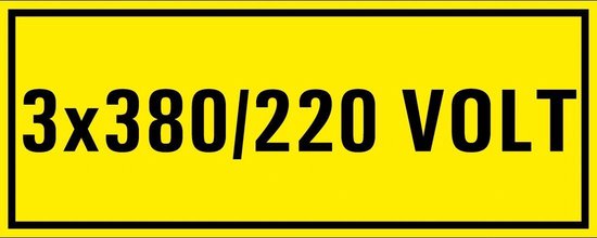 3 x 380/220V sticker 100 x 50 mm | bol.com