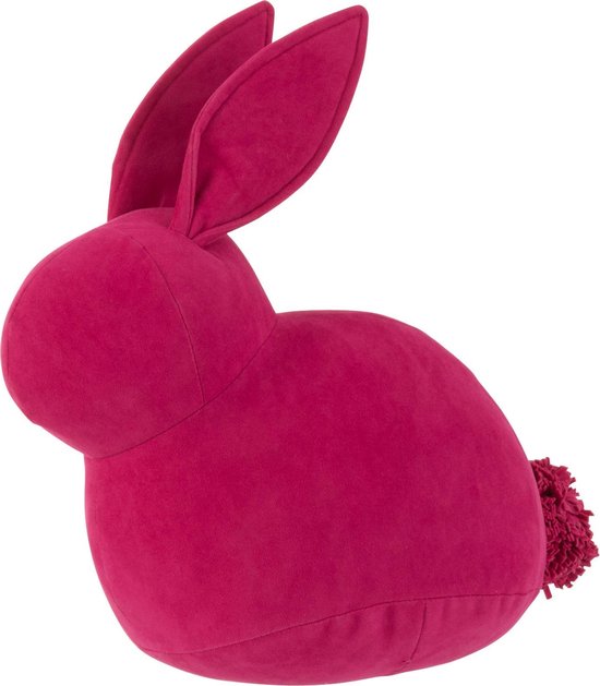Deurstopper dier Konijn Fluweel - Roze- 27 cm | bol