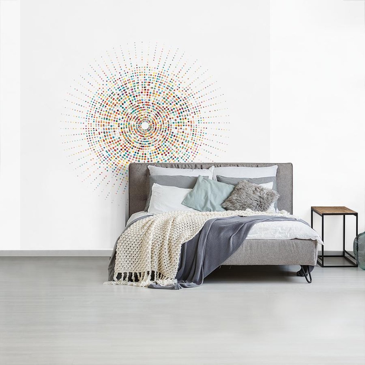 Behang - Fotobehang Cirkel van geometrische vormen - Breedte 300 cm x ...