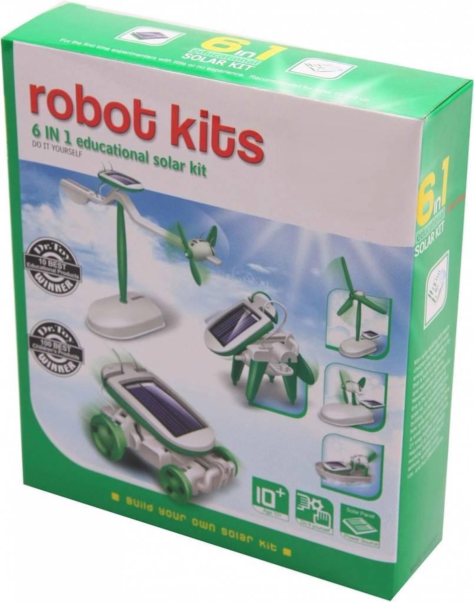 6-in-1 Mini Solar Robot Kit Leerzaam Bouwpakket | bol.com