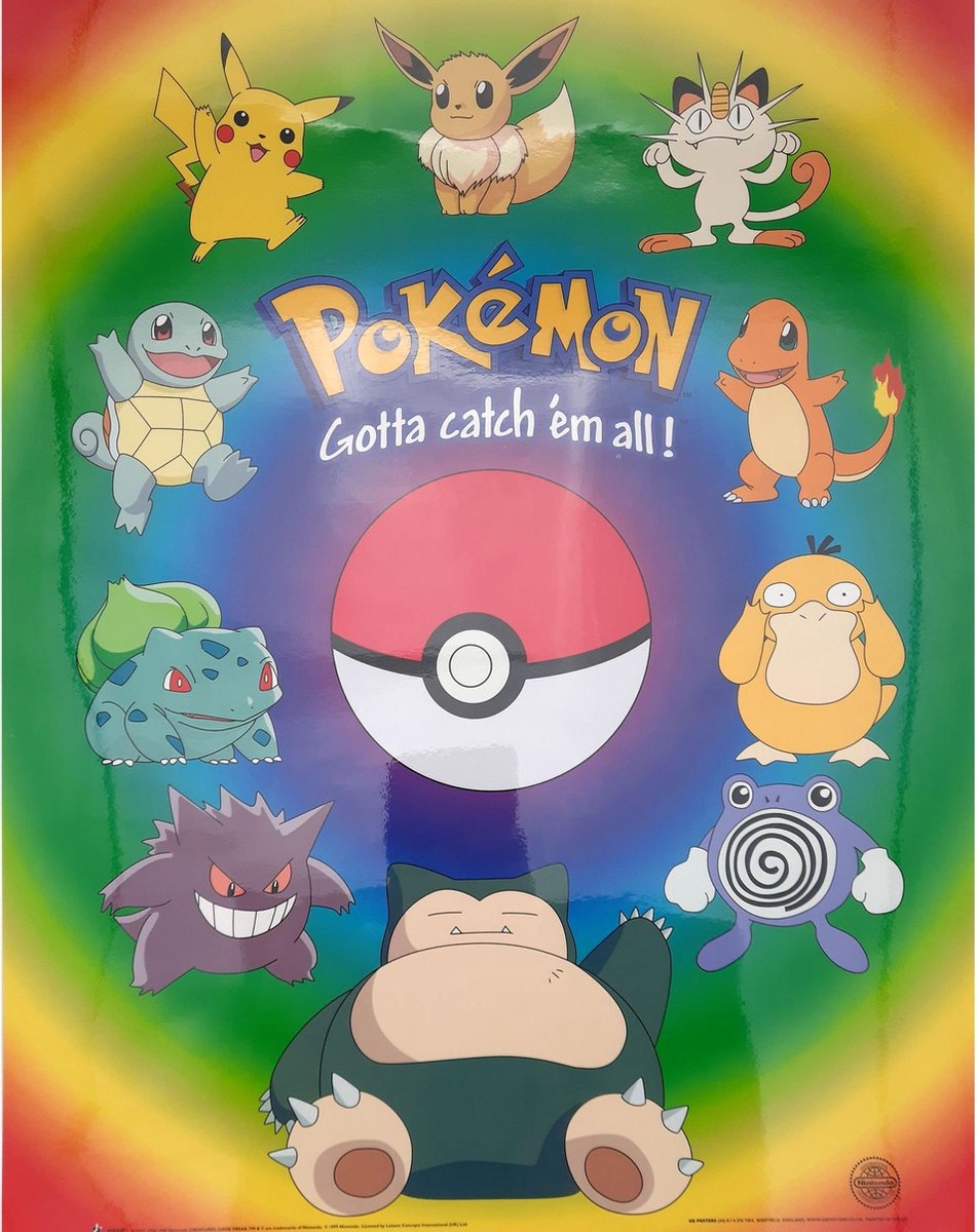 Set de Posters' affiches Pokemon - 3 affiches (50x40 cm) - Plastifiées ...