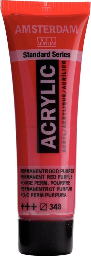 Acrylverf - 348 - Permanent rood purper - Amsterdam - 20ml | bol.com
