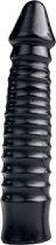 Grote Dildo Met Geribbelde Schacht Zwart