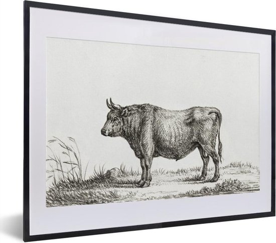 Fotolijst incl. Poster - Staande stier - schilderij van Jean Bernard ...