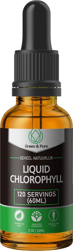 Green & Pure Chlorophyll Liquid - Chlorophyll - Chlorofyl Druppels ...