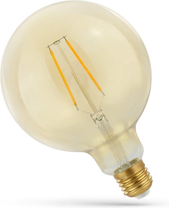 Spectrum LED Filament lamp E27 - G125 - 5W vervangt 50W - 2500K extra warm wit licht -... | bol.com