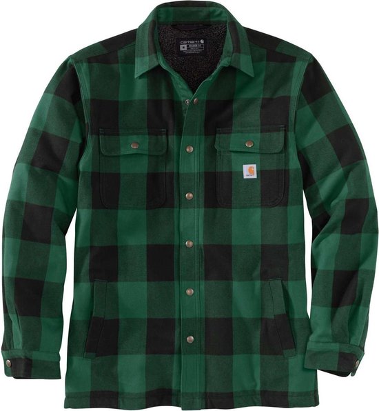 Carhartt heavyweight flannel sherpa lined shirt 104911 G54 Woods S ...