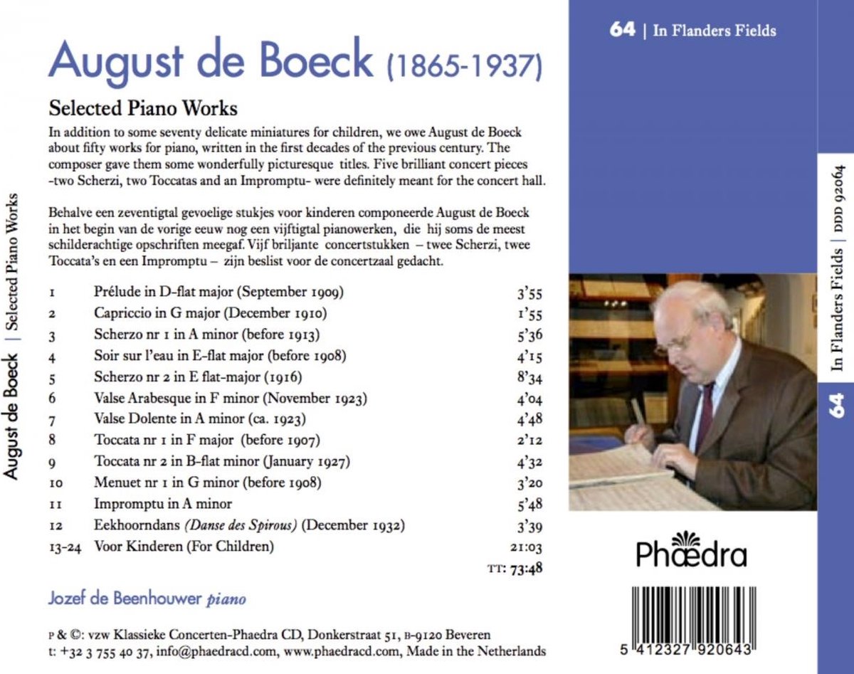 August De Boeck - In Flanders' Fields 64: Selected Solo Works (CD ...