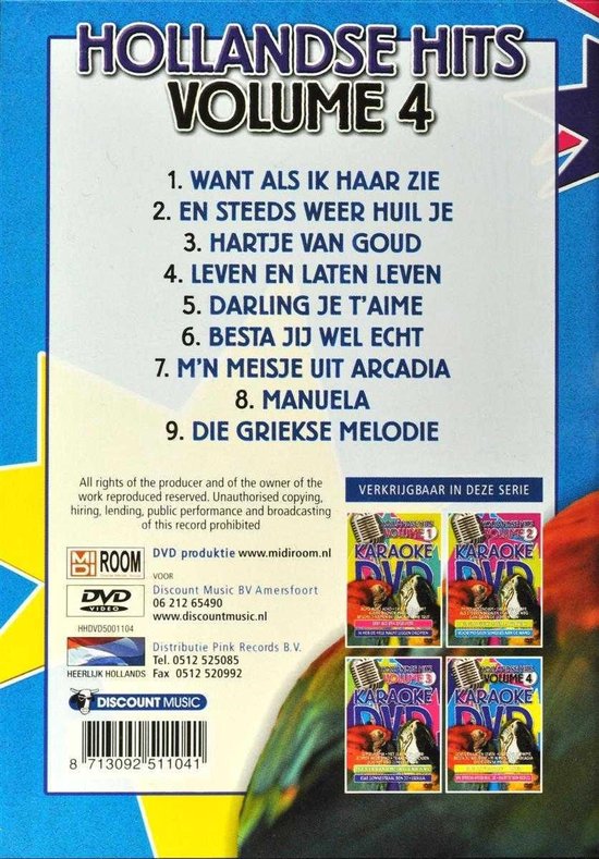Various Artists - Karaoke DVD: Hollandse Hits Vol. 4 (DVD), various artists | Muziek | bol