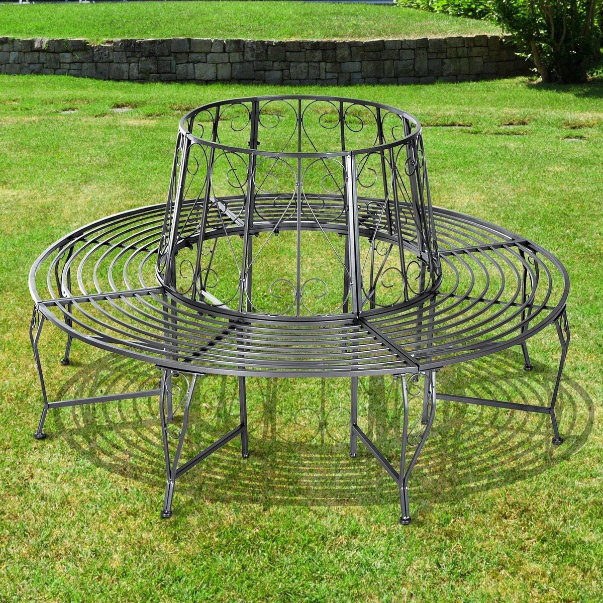 Medina Madera Boombank - Tuinbank - Ronde Bank - 360 Graden - Metaal ...