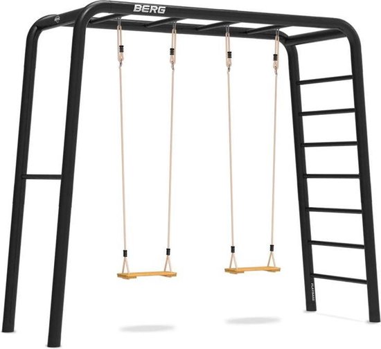 BERG PlayBase Medium TL 3-in-1 Speeltoestel - Rekstok en Ladder - Met 2x Houten Schommel | bol.com