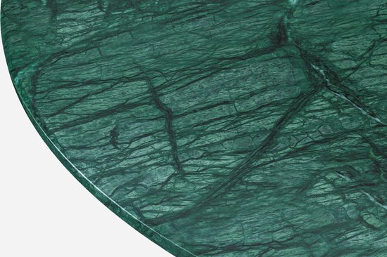Marmeren Eettafel Rond – India Green (Boog Onderstel) - 160 cm - Mat | bol