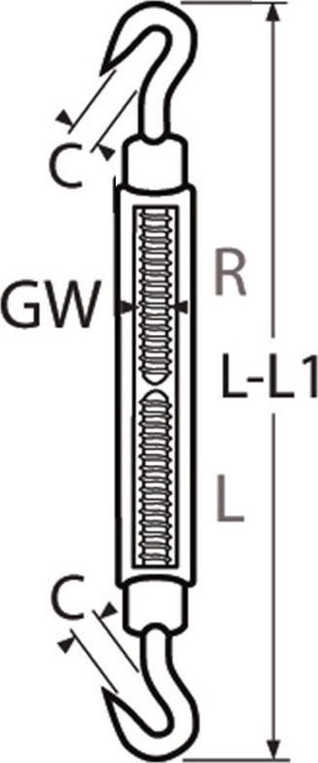 Spanschroef rvs a4 haak-haak 5mm ( a 1 st ) | bol