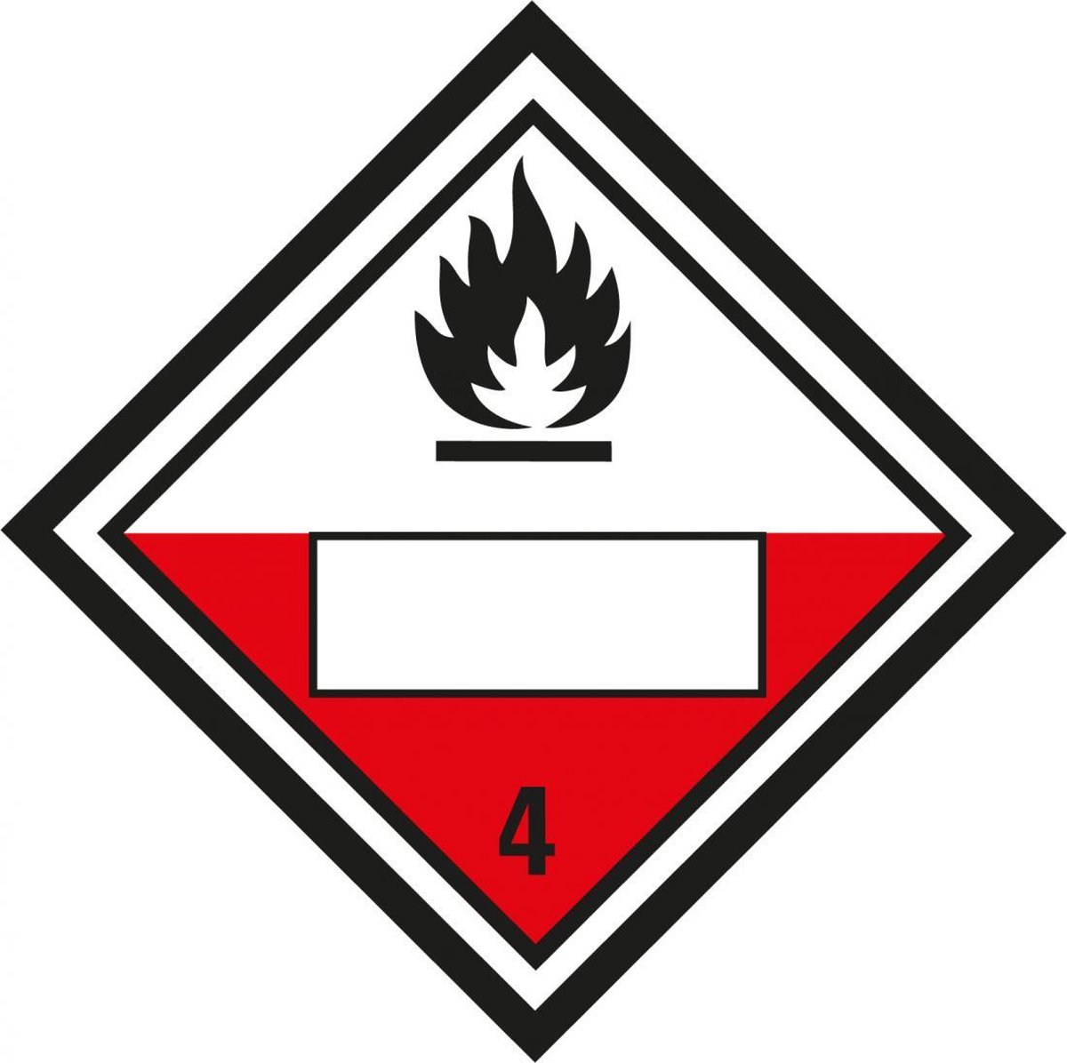 Beschrijfbare ADR klasse 4.2 sticker zelfontbrandende stoffen 250 x 250 ...