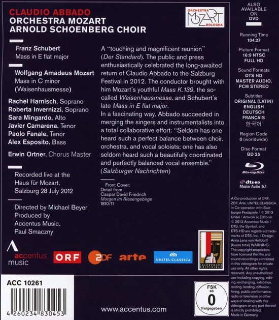 Orchestra Mozart & Arnold Schönberg Choir, Claudio Abbado - Schubert/Mozart: Masses... | bol