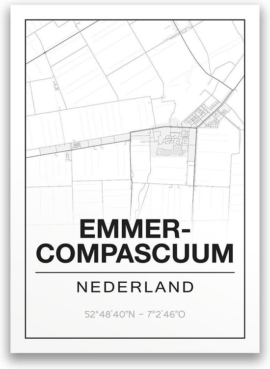 Poster/plattegrond EMMERCOMPASCUUM - 30x40cm | bol