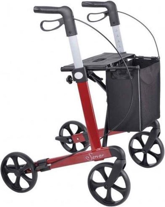 Rehasense Server Rollator Wijnrood-Medium (zithoogte 55 cm) | bol.com