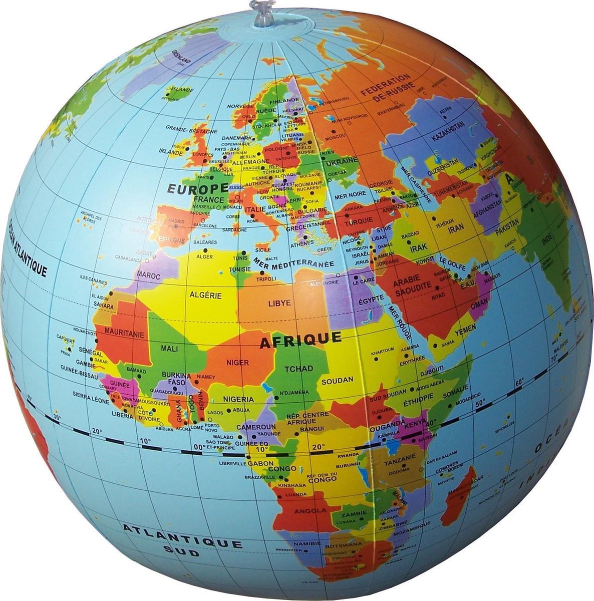 Carly Toys Maxi Globe - Opblaasbare Wereldbol - 50 cm - Frans | bol.com