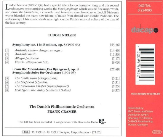 L. Nielsen: Symphony no 2, etc / Cramer, South Jutland SO, Onbekend | CD (album) | Muziek | bol