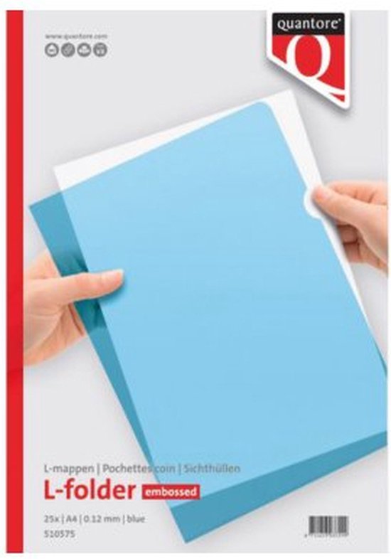 Insteekmap L Model Quantore A4 Pp 0 12mm Blauw 25 Stuks | bol