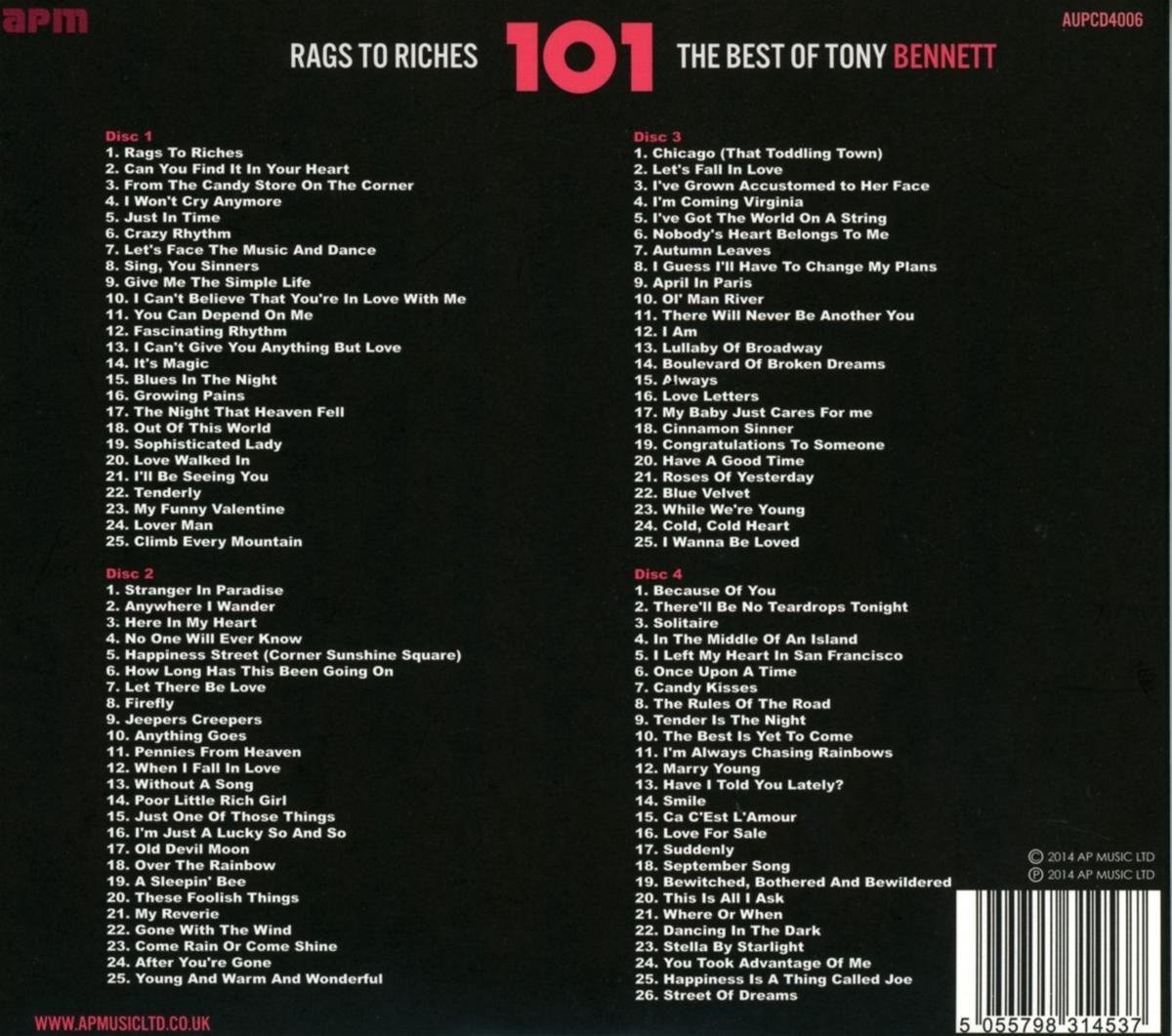 101 Rags To Riches, Tony Bennett | CD (album) | Muziek | bol.com