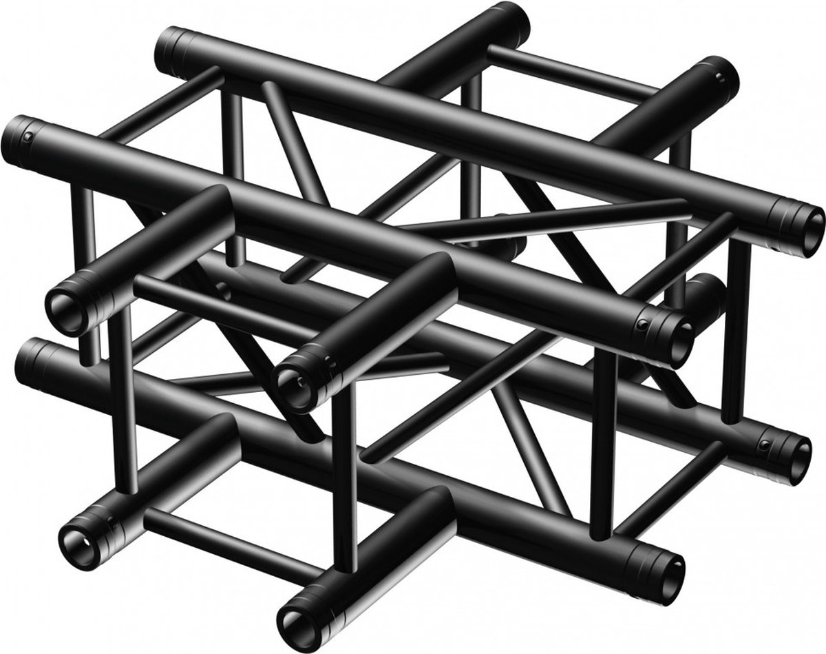 BeamZ Truss P30-C41B Vierkante truss hoekstuk 90 graden 4-weg - Zwart | bol