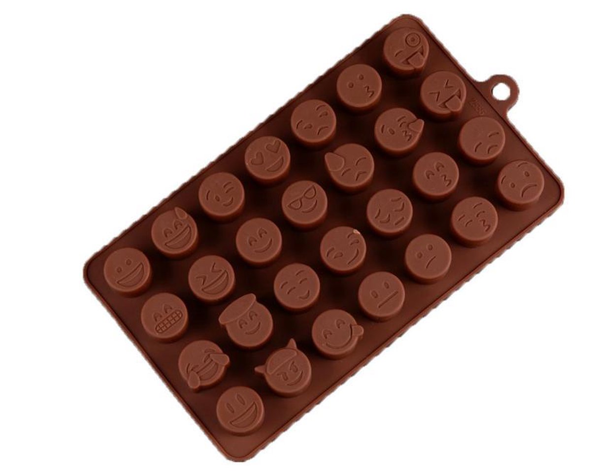 Siliconen Chocoladevorm Emoticons - Emojis Chocolade Mal Fondant ...