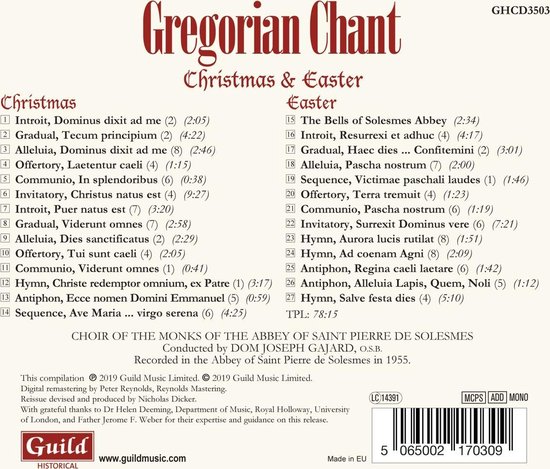Gregorian Chant: Christmas & Easter, Saint Pierre de Solesmes Abbey ...