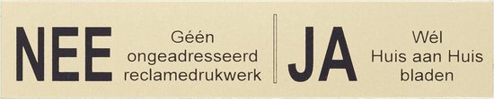 Brievenbus sticker - NEE JA - messing, 125 x 25 mm | bol.com