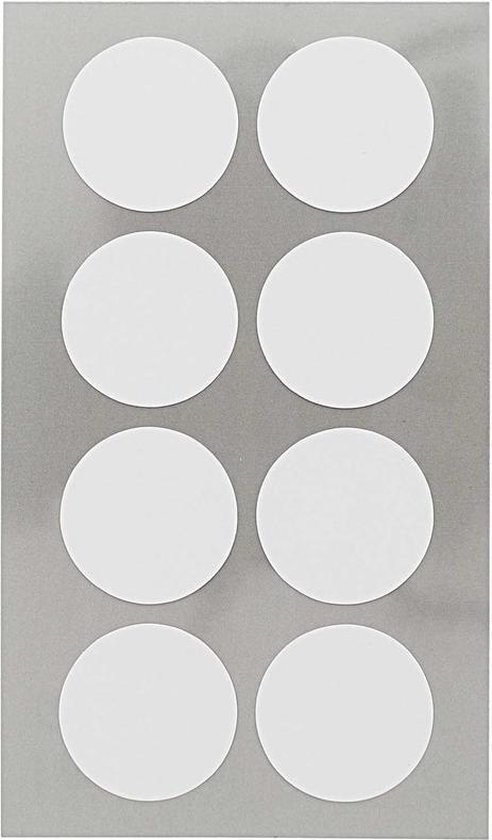 64x Witte ronde sticker etiketten 25 mm - Kantoor/Home office stickers ...